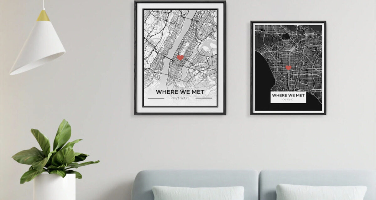 Where We Met Map Where We First Met Map Positive Prints, 60% OFF